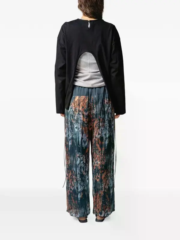 MULLER OF YOSHIOKUBO Damask Pattern Drawstring Wide Leg Trousers
