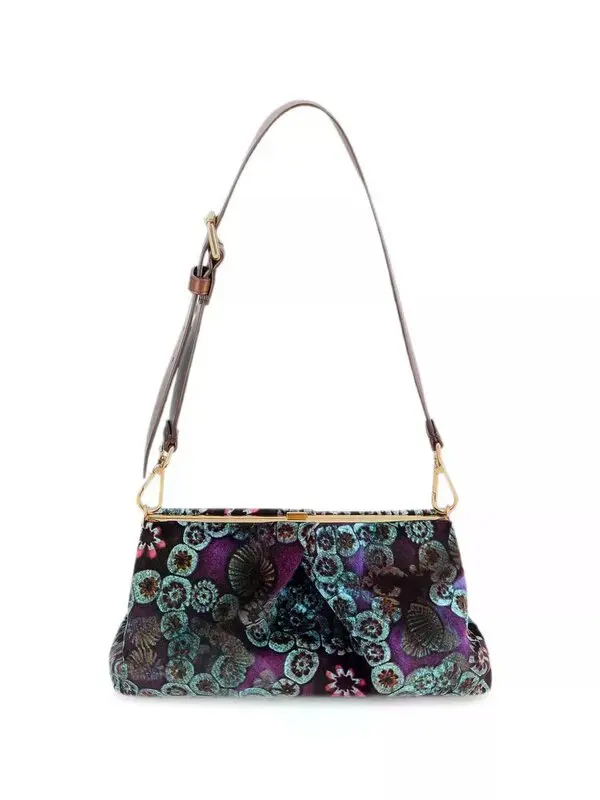 Dries Van Noten Pleated Velvet Clutch Bag