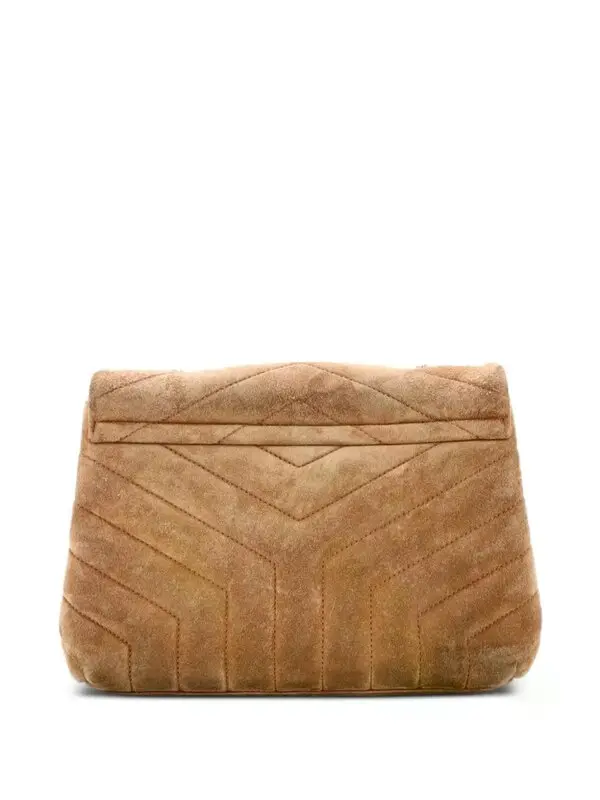 Saint Laurent Loulou Matelassé Chevron Suede Small Shoulder Bag