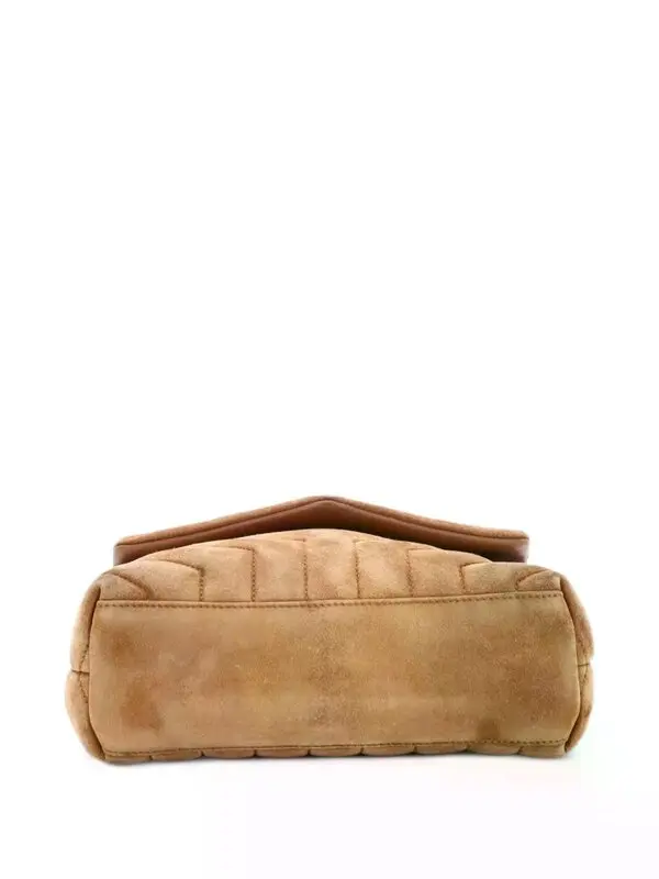 Saint Laurent Loulou Matelassé Chevron Suede Small Shoulder Bag