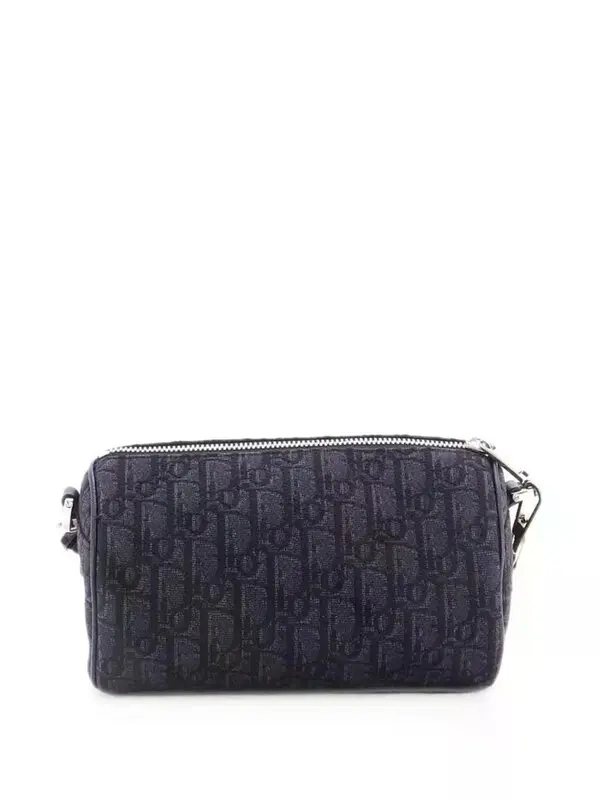 Dior Roller Messenger Bag Oblique Canvas Mini Crossbody Bag - Black