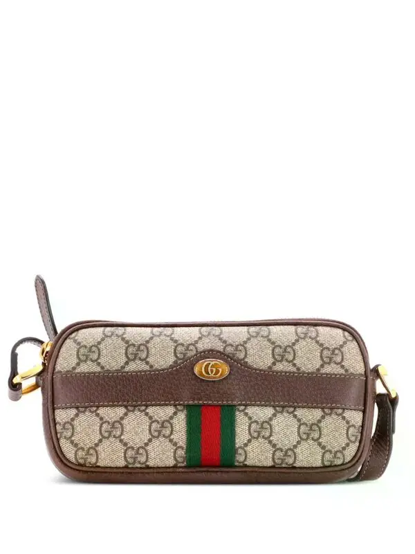 Gucci Ophidia Gg Coated Canvas Mini Crossbody Bag - Brown