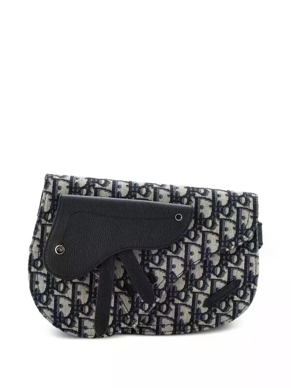 Dior Saddle Messenger Pouch Oblique Canvas Crossbody Bag - Blue