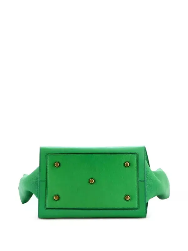 Celine Tie Knot Small Grainy Leather Tote Bag - Green