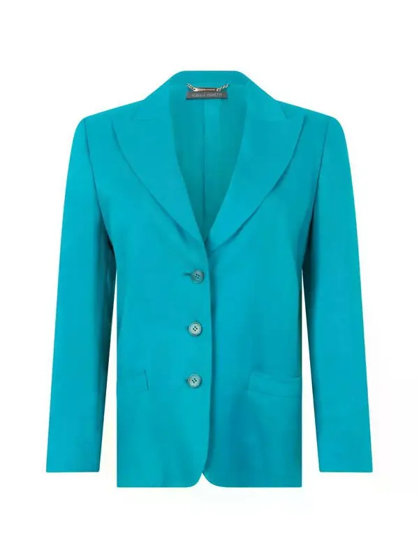 Alberta Ferretti Single-breasted Linen-blend Blazer
