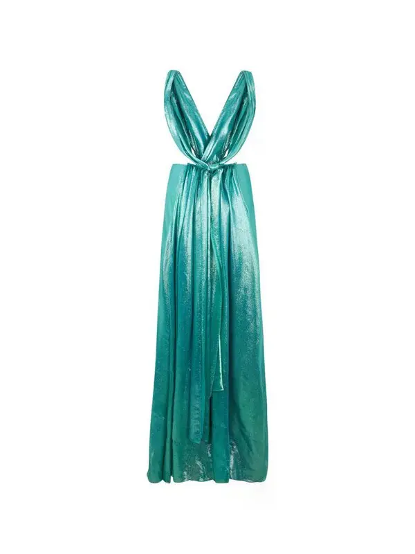 Alberta Ferretti Braided Strap Maxi Dress - Blue