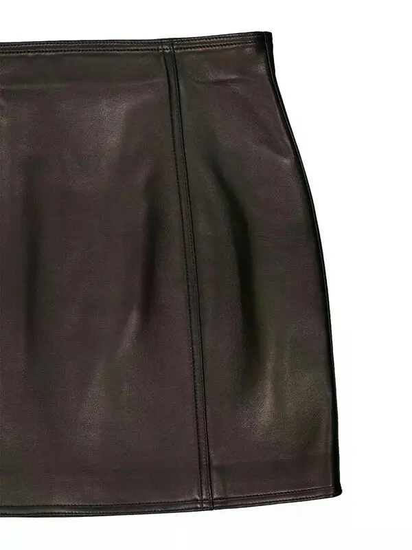 Balmain High-waist Lambskin Mini Skirt