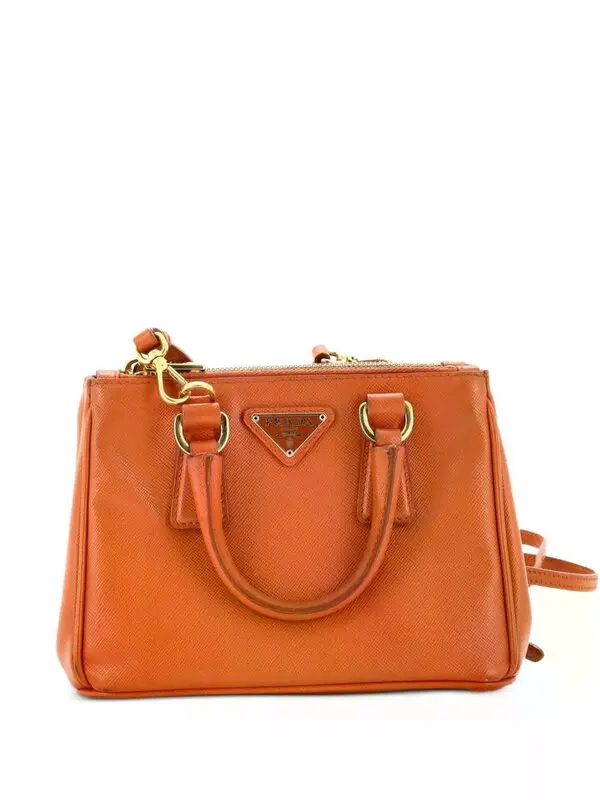 Prada Saffiano Leather Mini Satchel - Orange