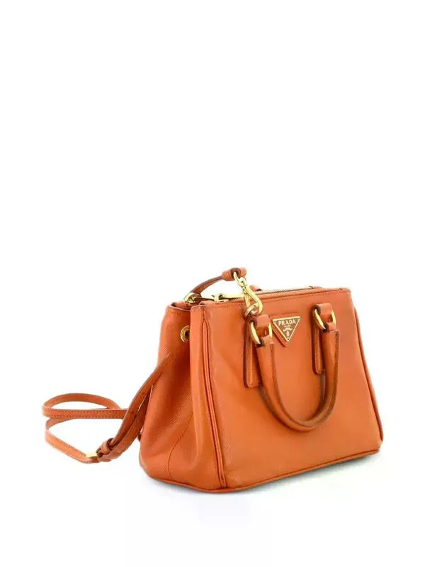 Prada Saffiano Leather Mini Satchel - Orange