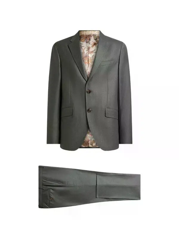 Etro Single-breasted Suit In Wool Flannel