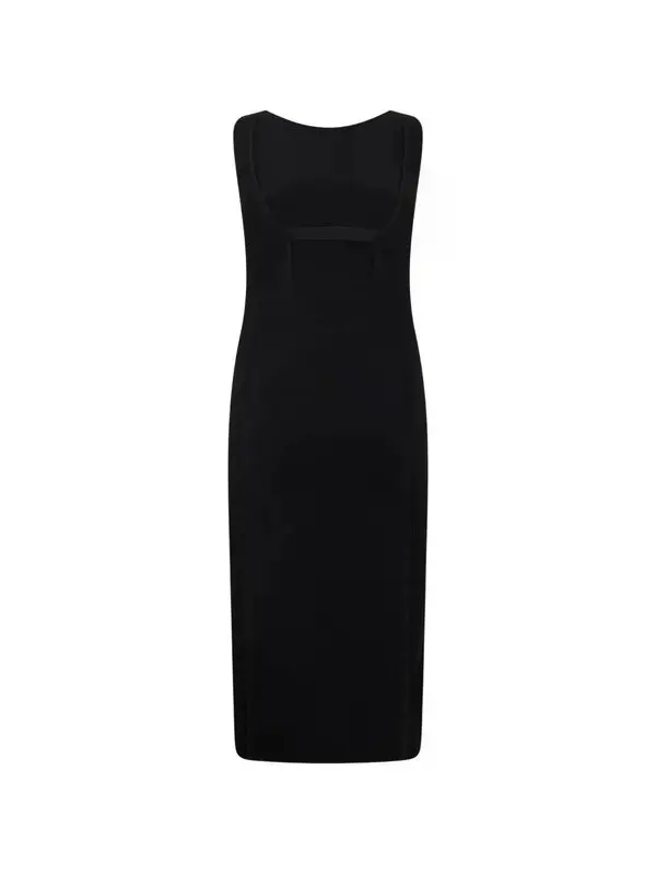 Alberta Ferretti Ribbed Knit Open-back Midi Dress