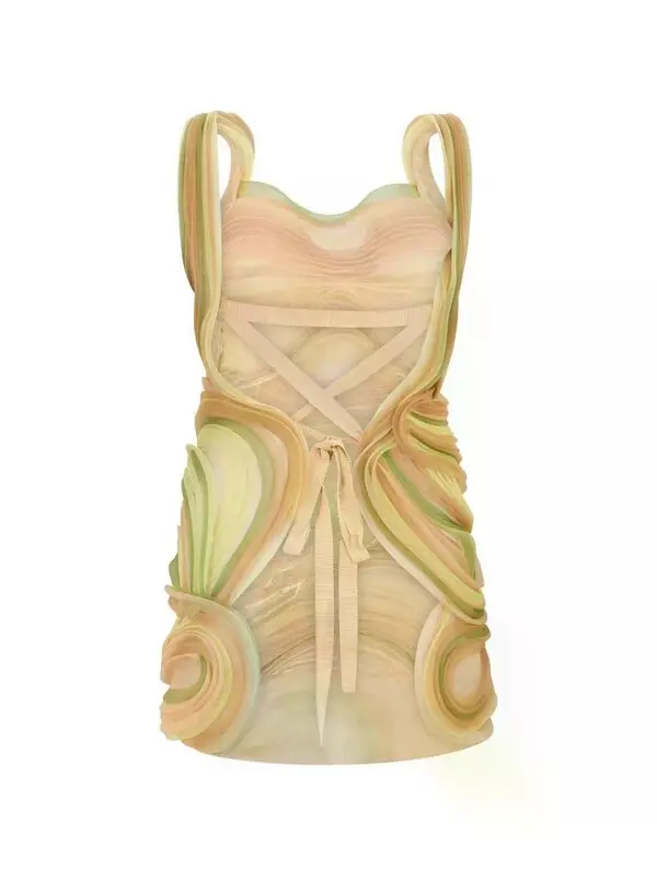 Alberta Ferretti Tulle-layered Embroidered Mini Dress