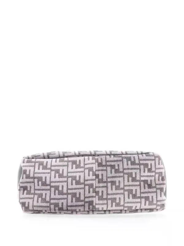 Fendi O'lock Zip Shoulder Bag Zucca Chenille Hobo Bag - Grey