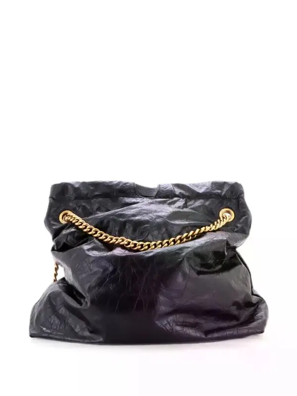 Balenciaga Crush Chain Leather Medium Tote Bag - Black
