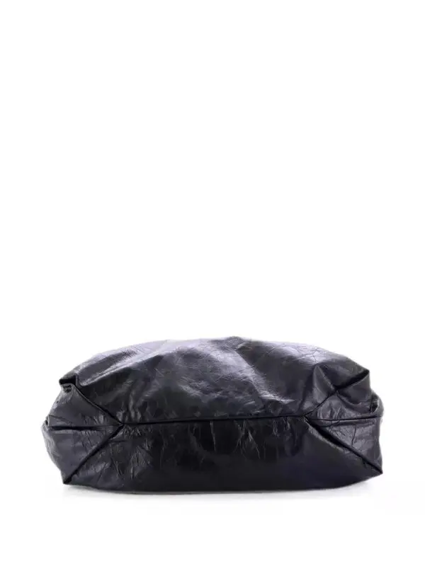 Balenciaga Crush Chain Leather Medium Tote Bag - Black