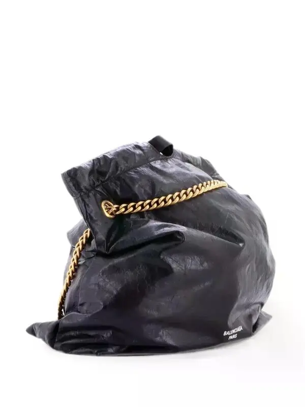 Balenciaga Crush Chain Leather Medium Tote Bag - Black