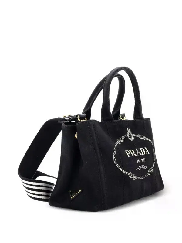 Prada Canapa Convertible Canvas Mini Tote Bag