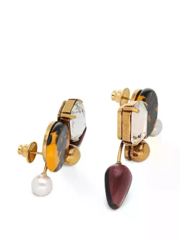 Dries Van Noten Handmade Crystal-embellished Earrings