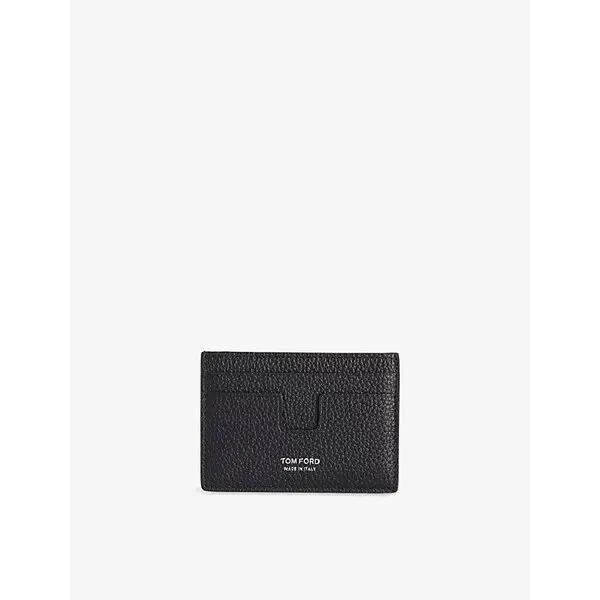 TOM FORD Logo Clip Leather Card Holder - Black