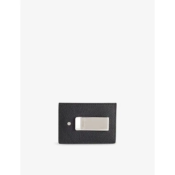 TOM FORD Logo Clip Leather Card Holder - Black