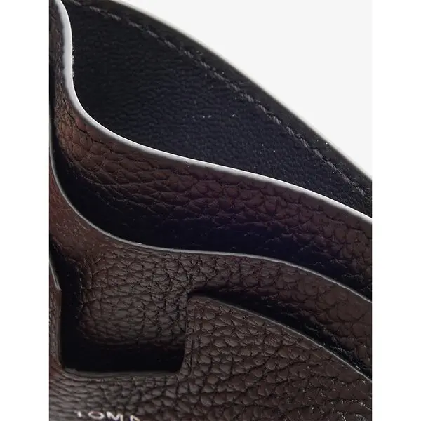 TOM FORD Logo Clip Leather Card Holder - Black