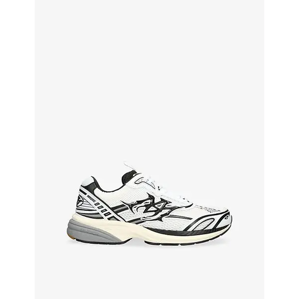 Amiri M Tech Mesh And Leather Trainers - White/blk