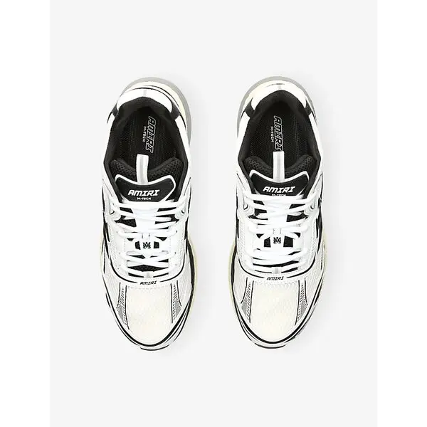 Amiri M Tech Mesh And Leather Trainers - White/blk