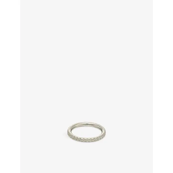 INDIGO LUNE 18ct Plated Stainless Steel Ring With Cubic Zirconia - Silver
