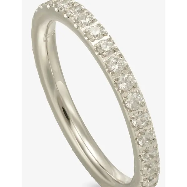 INDIGO LUNE Eterna 18ct Plated Stainless Steel Ring - Silver