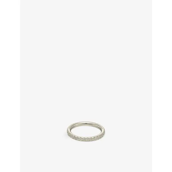 INDIGO LUNE Eterna 18ct Plated Stainless Steel Ring - Silver