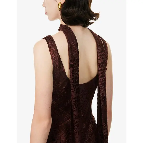 PRETTY LAVISH Ainsley Cowl-neck Woven Maxi Dress