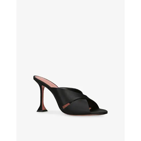 Amina Muaddi Salma 95 Satin Heeled Mules