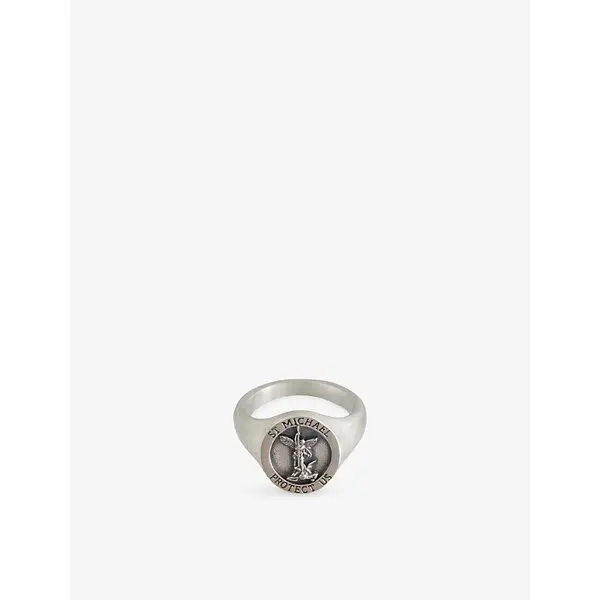 SERGE DENIMES Archangel Signet Sterling Ring - Silver