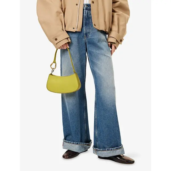 Staud Ollie Leather Shoulder Bag - Citron
