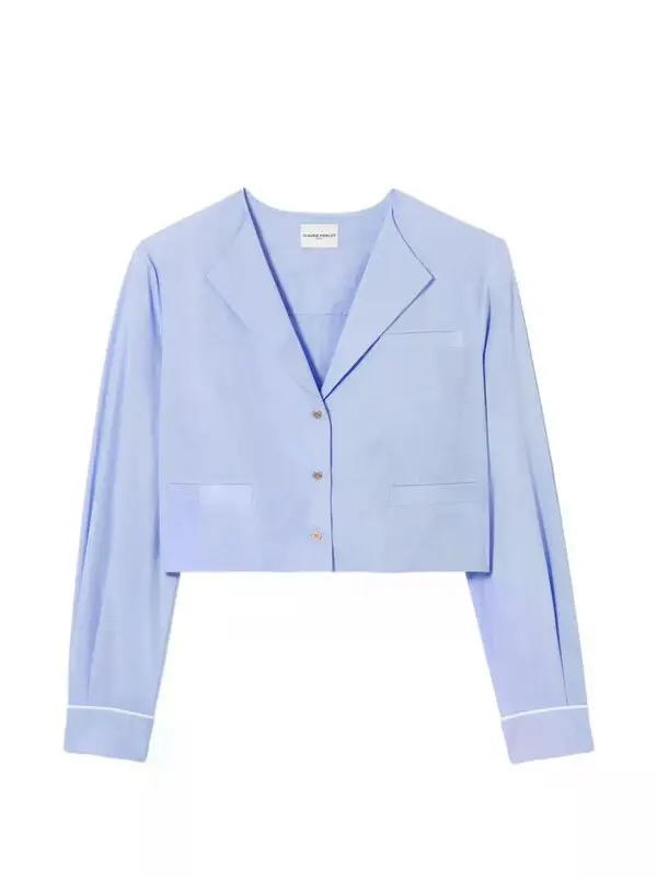Claudie Pierlot Cropped Long-sleeve Shirt - Blue