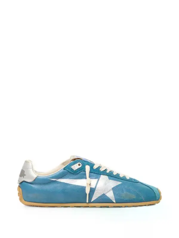 GOLDEN GOOSE Marathon Speed Sneakers With Printed Star And Silver Heel Tab - Blue