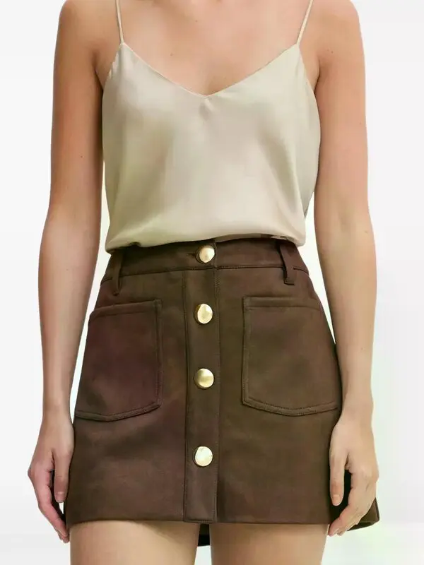 Bardot Patch-pocket Mini Skirt - Brown