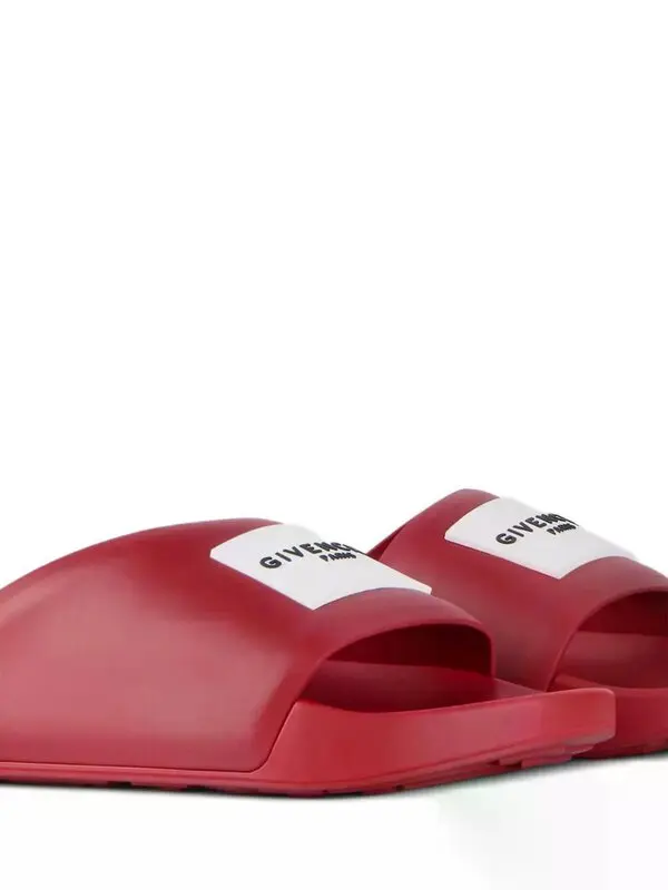 Givenchy Logo-patch Slides - Red