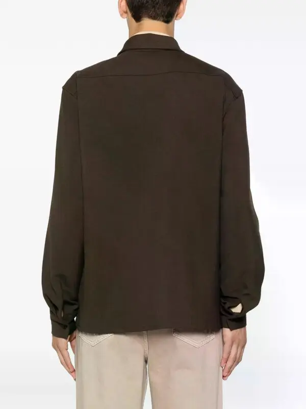 Sandro Button-up Flap-pocket Shirt - Brown