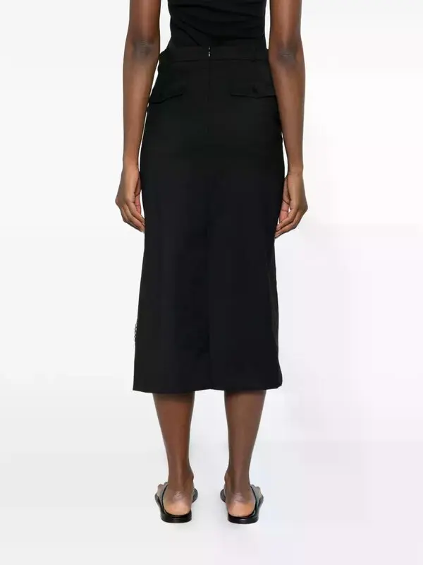 Sandro Lace-trim Midi Skirt