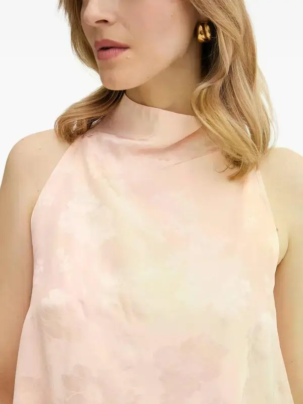 FORTE_FORTE Floral Mock Neck Sleeveless Top