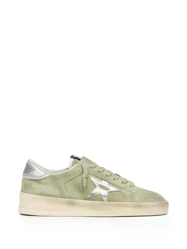 GOLDEN GOOSE Stardan Suede And Leather Heel Sneakers - Green