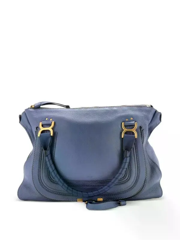 Chloé Marcie Leather Large Shoulder Bag - Blue