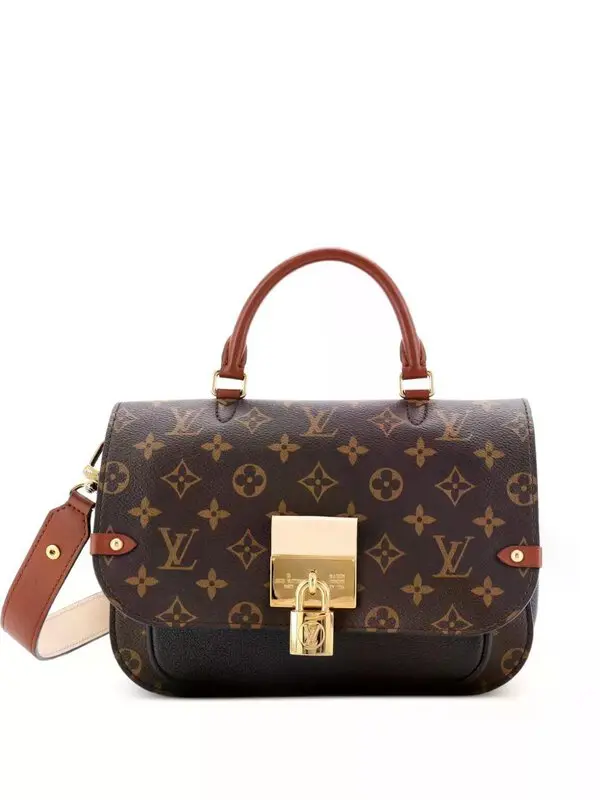 LOUIS VUITTON Monogram Canvas Leather Satchel - Black