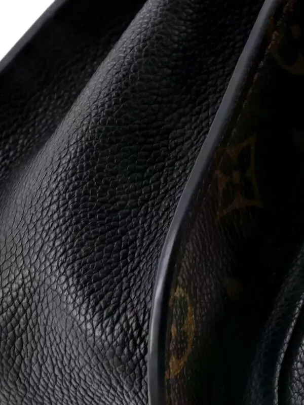 LOUIS VUITTON Monogram Canvas Leather Satchel - Black