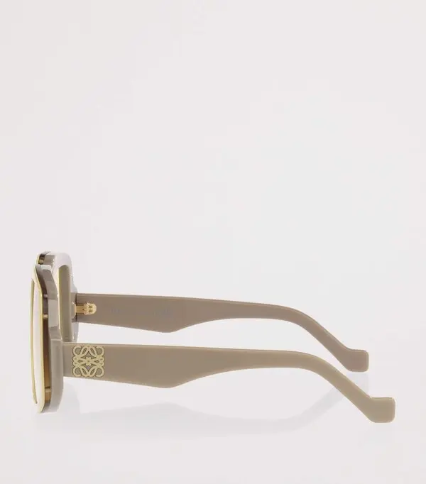 Loewe Anagram Oversized Square Sunglasses - Brown