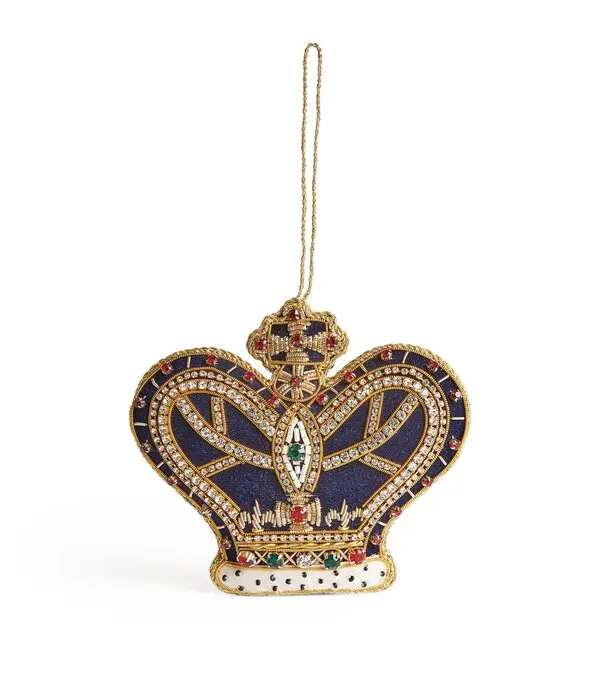 Tinker Tailor Embellished Crown Tree Decoration - Navy
