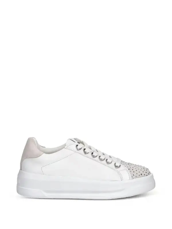 Moschino Embellished Platform Sneakers - White