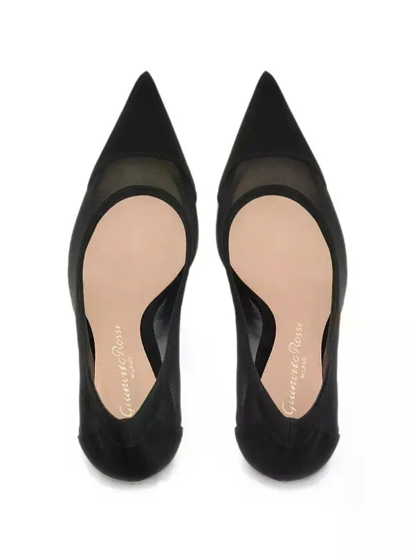GIANVITO ROSSI Mesh Panelled Pointed Toe Pumps