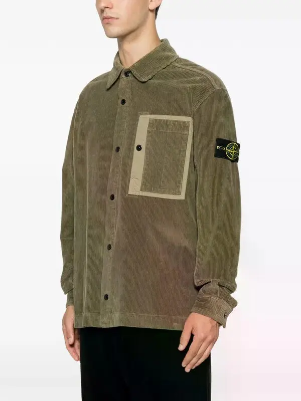 Stone Island Corduroy-texture Chest-pocket Shirt